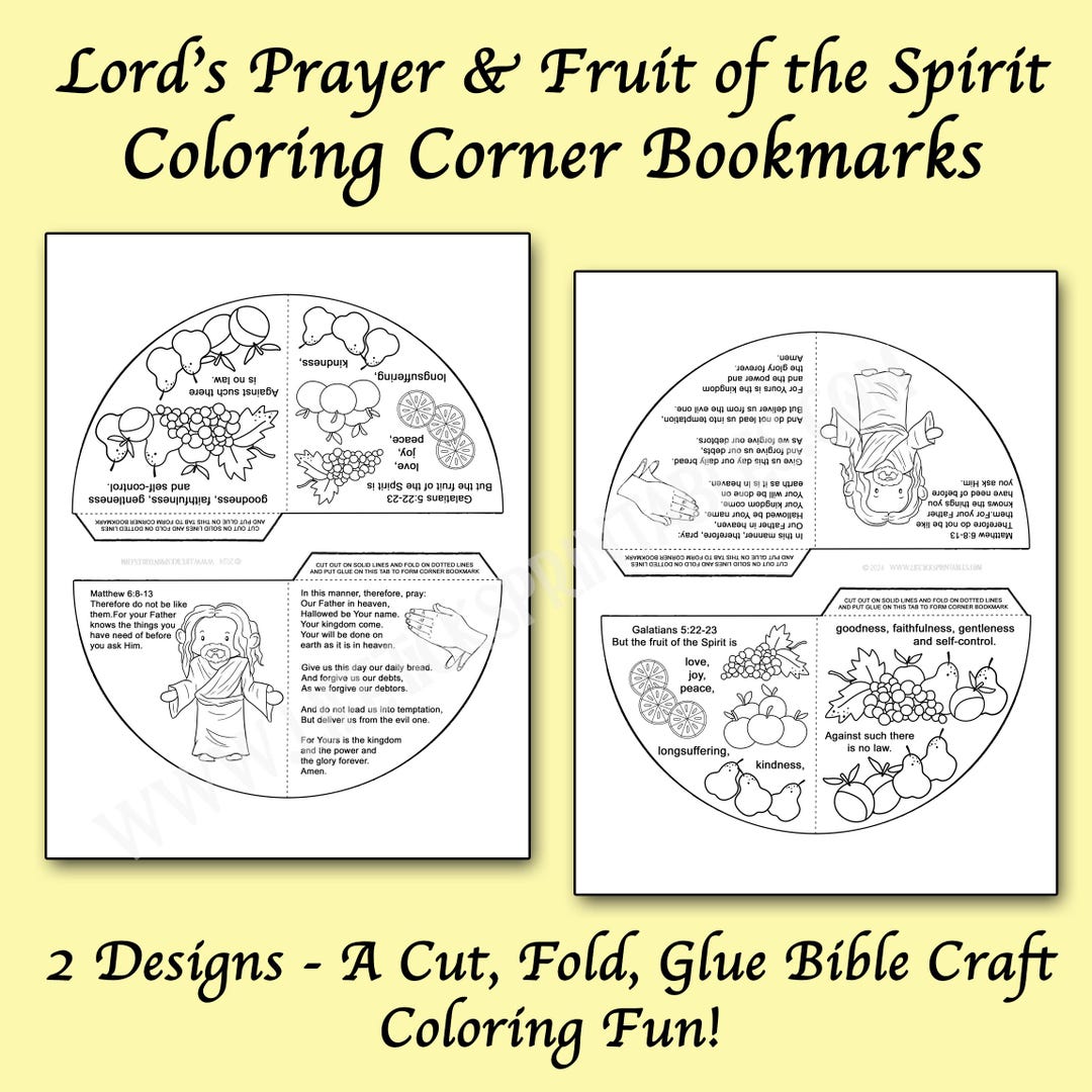 Lord's Prayer & Fruit of the Spirit Corner Bookmarks: Memory Verse ...