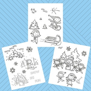 Winter Snow Coloring Pages: Kids' Printable Activity (PDF Download) - Etsy