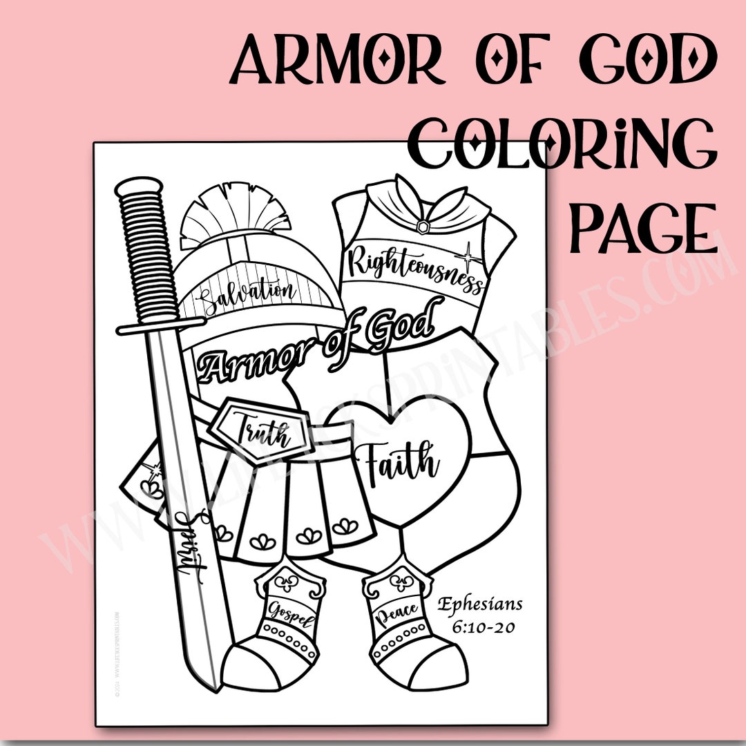 Armor of God Ephesians 6 Bible Coloring Activity | Home School & Church ...