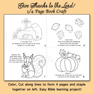 Give Thanks to the Lord Small Coloring Book Craft: Bible Memory Verse ...
