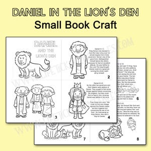 Daniel and the Lion's Den: Small Coloring Book Craft (PDF Download) - Etsy