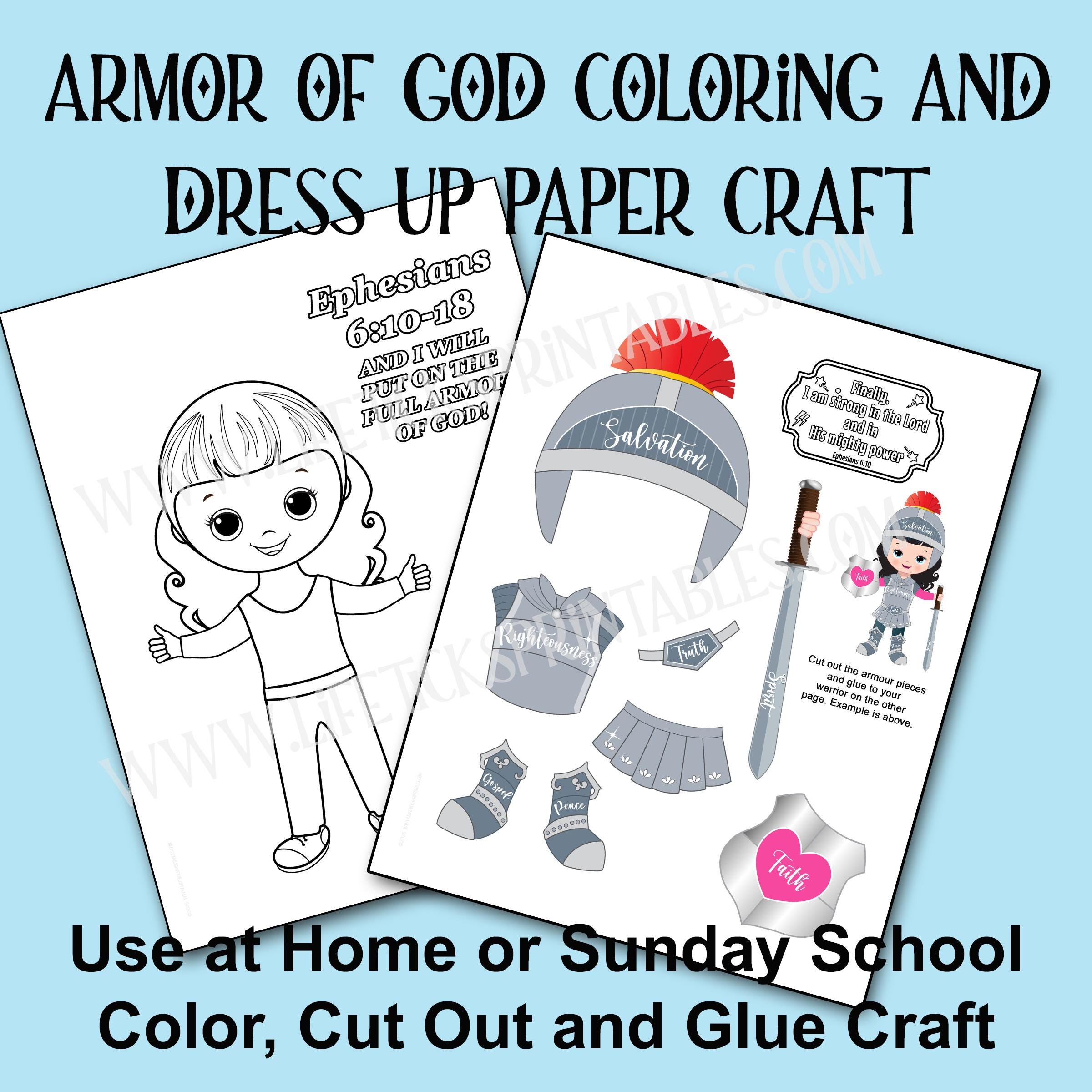 Armor of God Paper Craft | Ephesians 6 Bible Memory Verse Activity ...