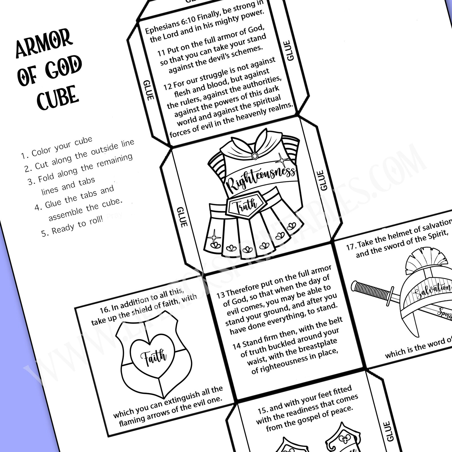 Armor of God Cube | Ephesians 6 Bible Craft | Memory Verse Activity ...