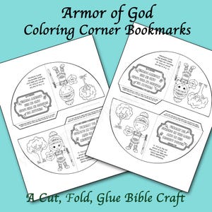Armor of God Corner Bookmarks Coloring Activity | Ephesians 6 Christian ...