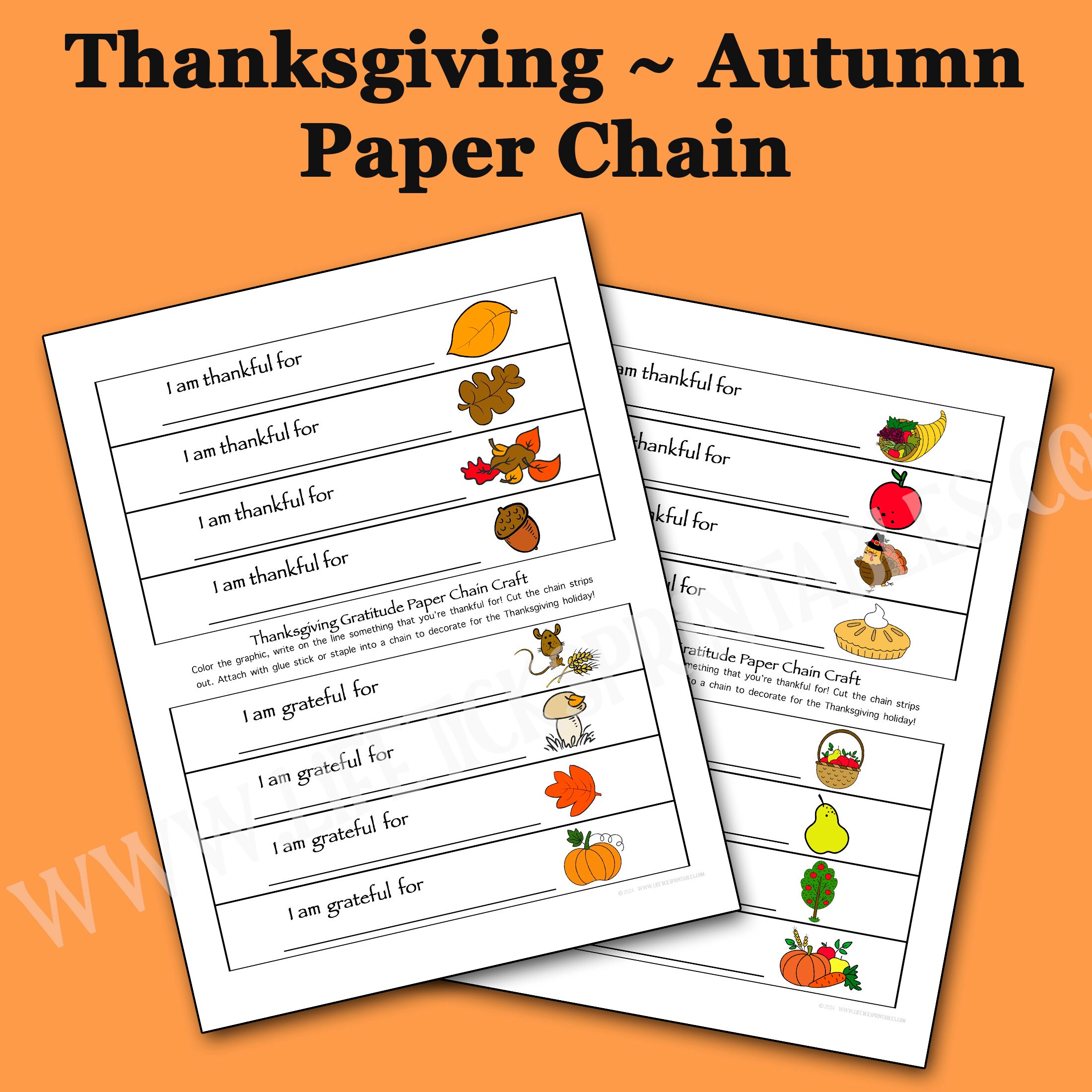 Autumn Thanksgiving Paper Chain Craft: Gratefulness Activity & Holiday ...