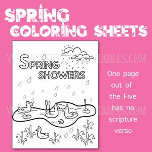 5 Spring Coloring Pages Coloring Sheets With Bible Memory Verses ...