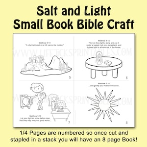 Salt & Light Bible Verse Small Coloring Book Craft: Sunday School ...
