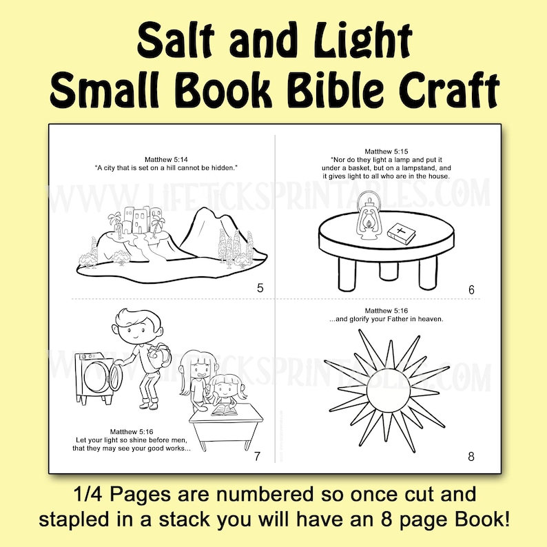 Salt & Light Bible Verse Small Coloring Book Craft: Sunday School ...