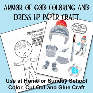 Armor of God Paper Craft: Ephesians 6 Bible Activity (digital Download ...
