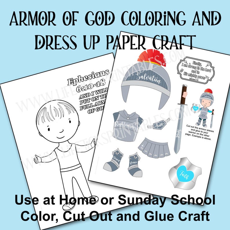 Armor of God Paper Craft: Ephesians 6 Bible Activity (digital Download ...