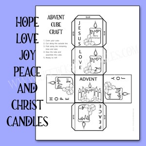 Advent Sunday Candle Coloring Cube Craft: Christmas Season Coloring ...