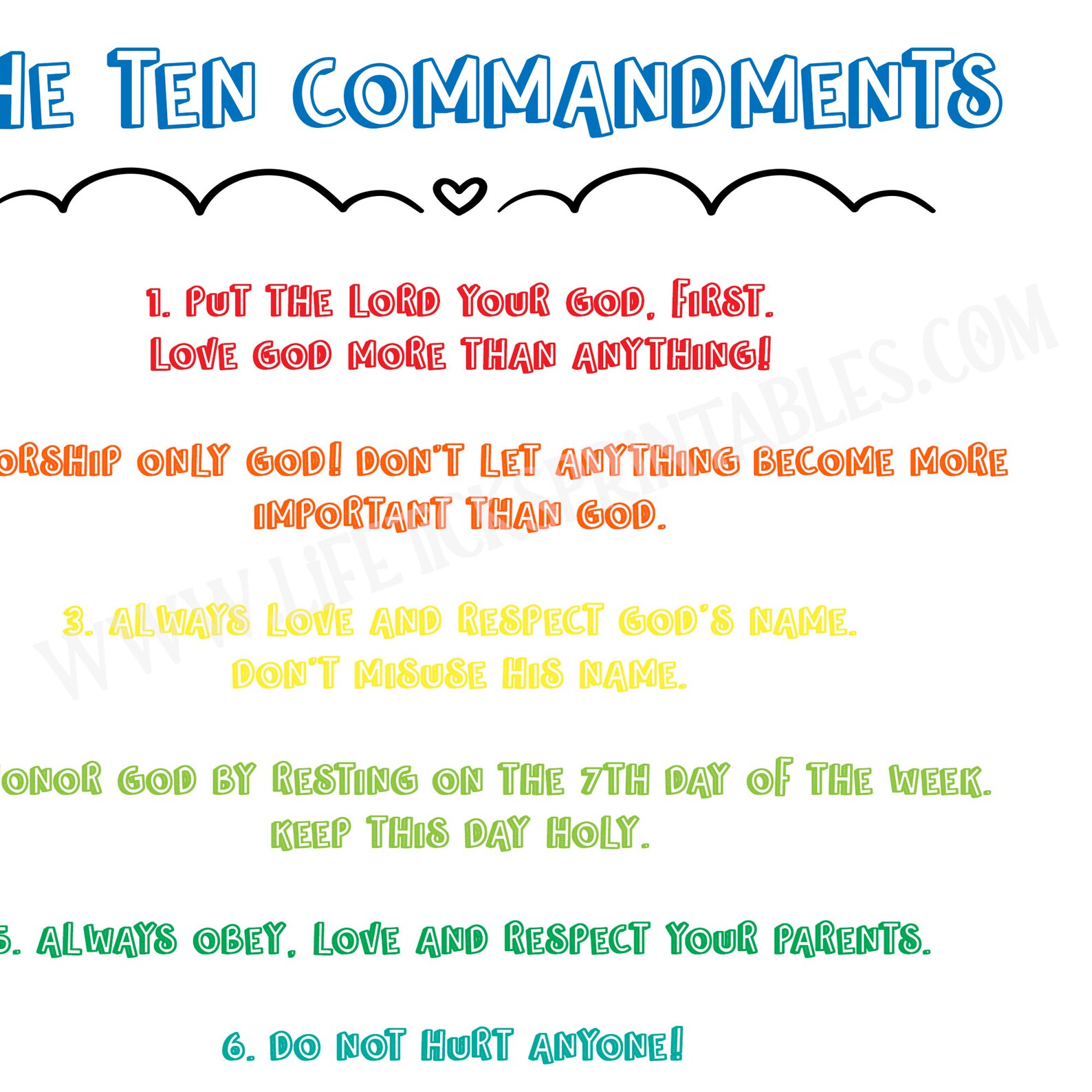 The 10 Commandments Bulletin Board and Frameable Wall Art | Exodus 20 ...
