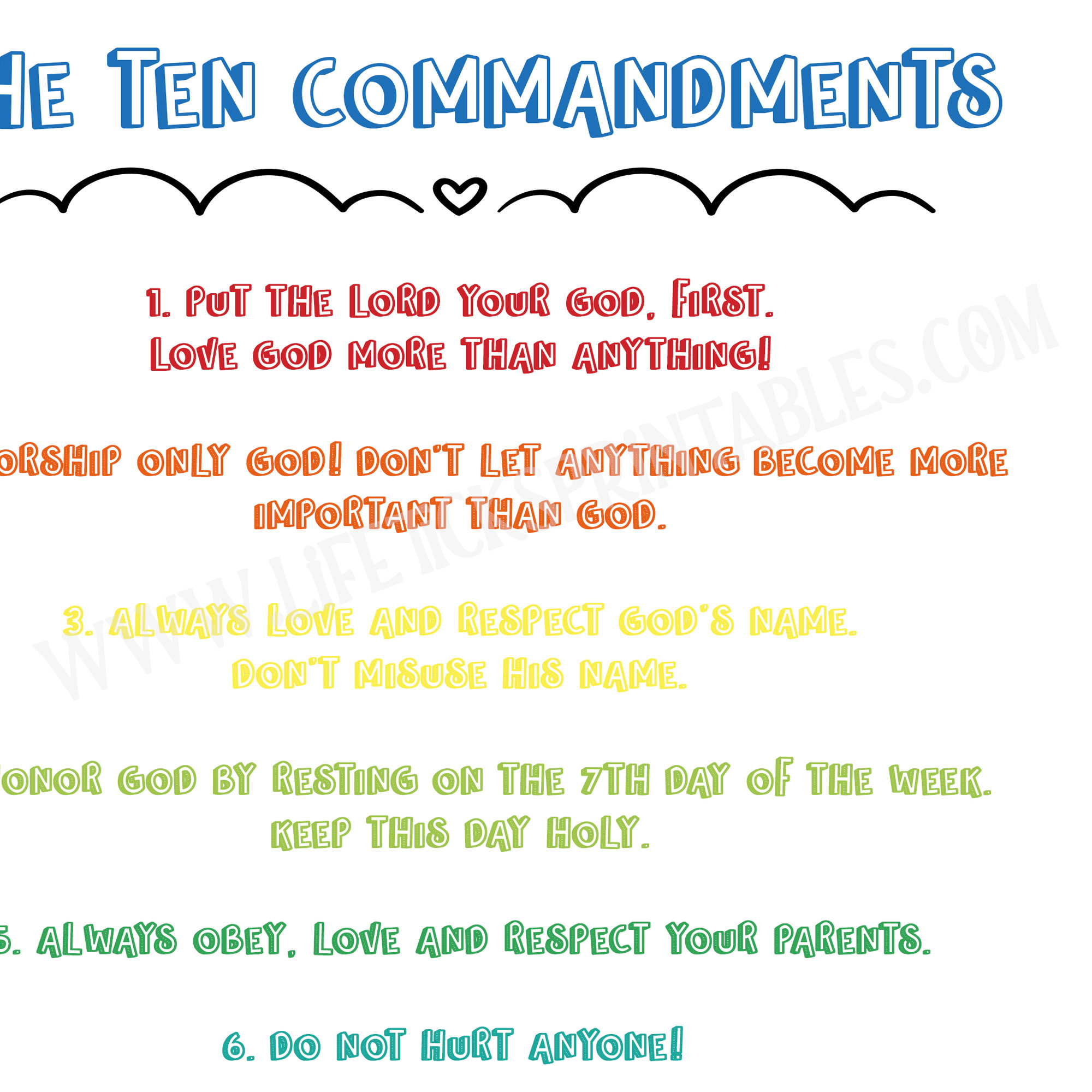 The 10 Commandments Bulletin Board and Frameable Wall Art | Exodus 20 ...