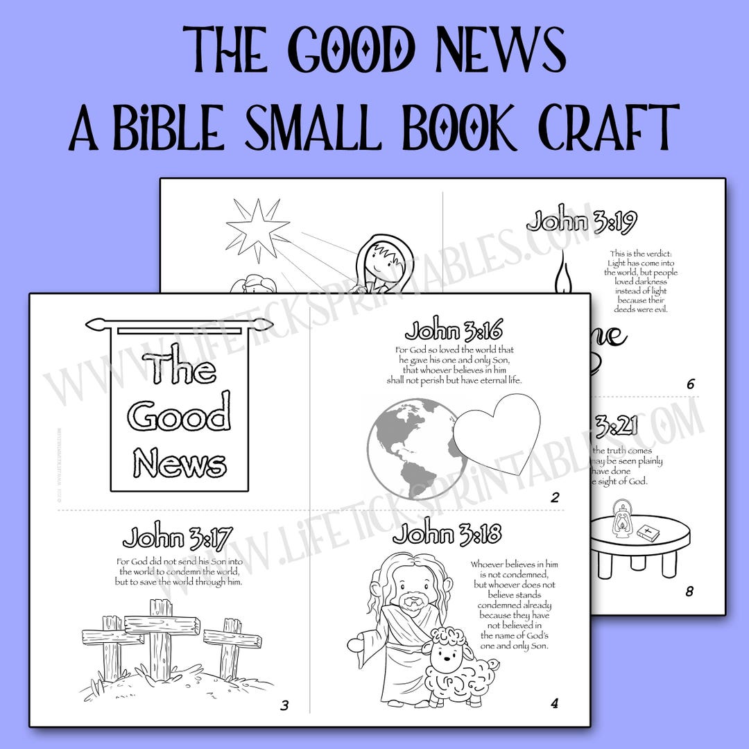 John 3:16 Bible Verse Small Coloring Book Craft (PDF Download) - Etsy