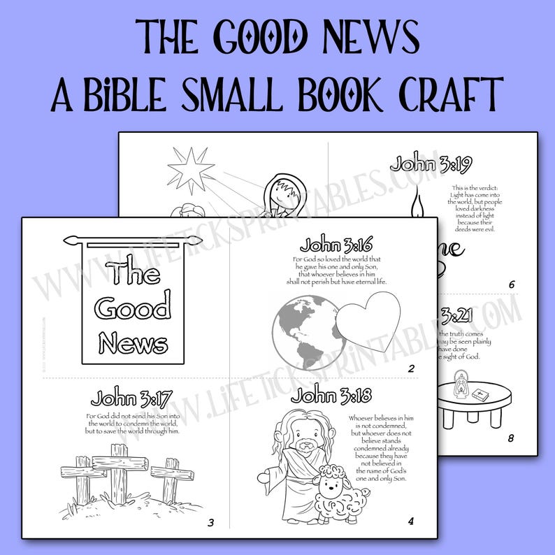 The Good News Small Book Craft | Christian Coloring Activity for Home ...