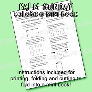 Palm Sunday Mini Coloring Book for Holy Week Sunday School | Mini Zine ...