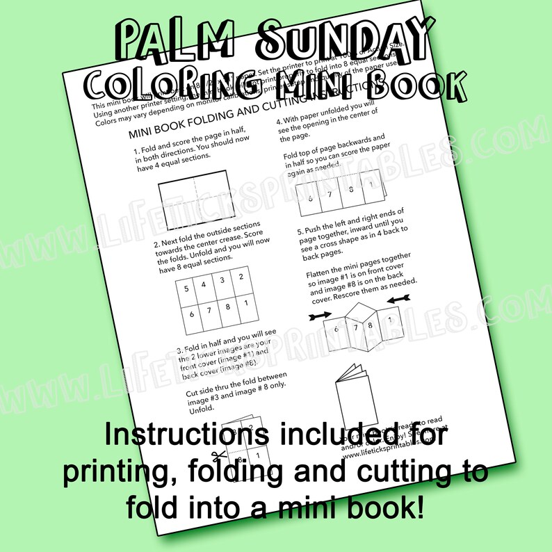 Palm Sunday Mini Coloring Book for Holy Week Sunday School | Mini Zine ...