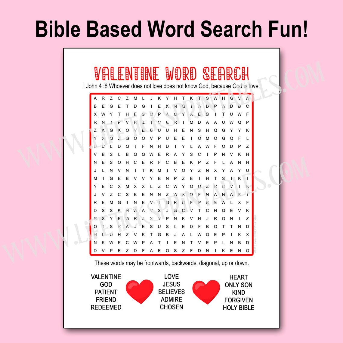 Valentine Word Games | for All Ages | Home, Church School Activity ...