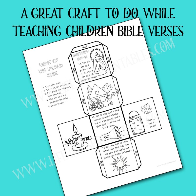Light of the World Coloring Cube Craft: Sunday School Activity (PDF) - Etsy
