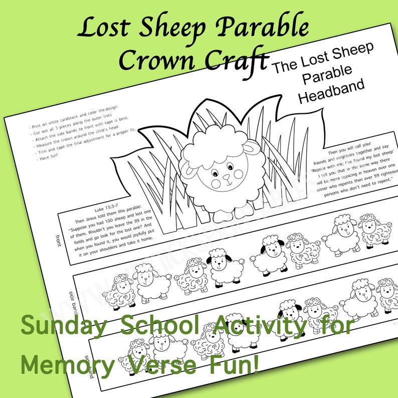 Luke 15:3-7 Jesus and Lost Sheep Parable Coloring Activity | Christian ...