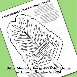 Palm Sunday Coloring Craft: Hosanna Palm Branch Activity (PDF Download ...