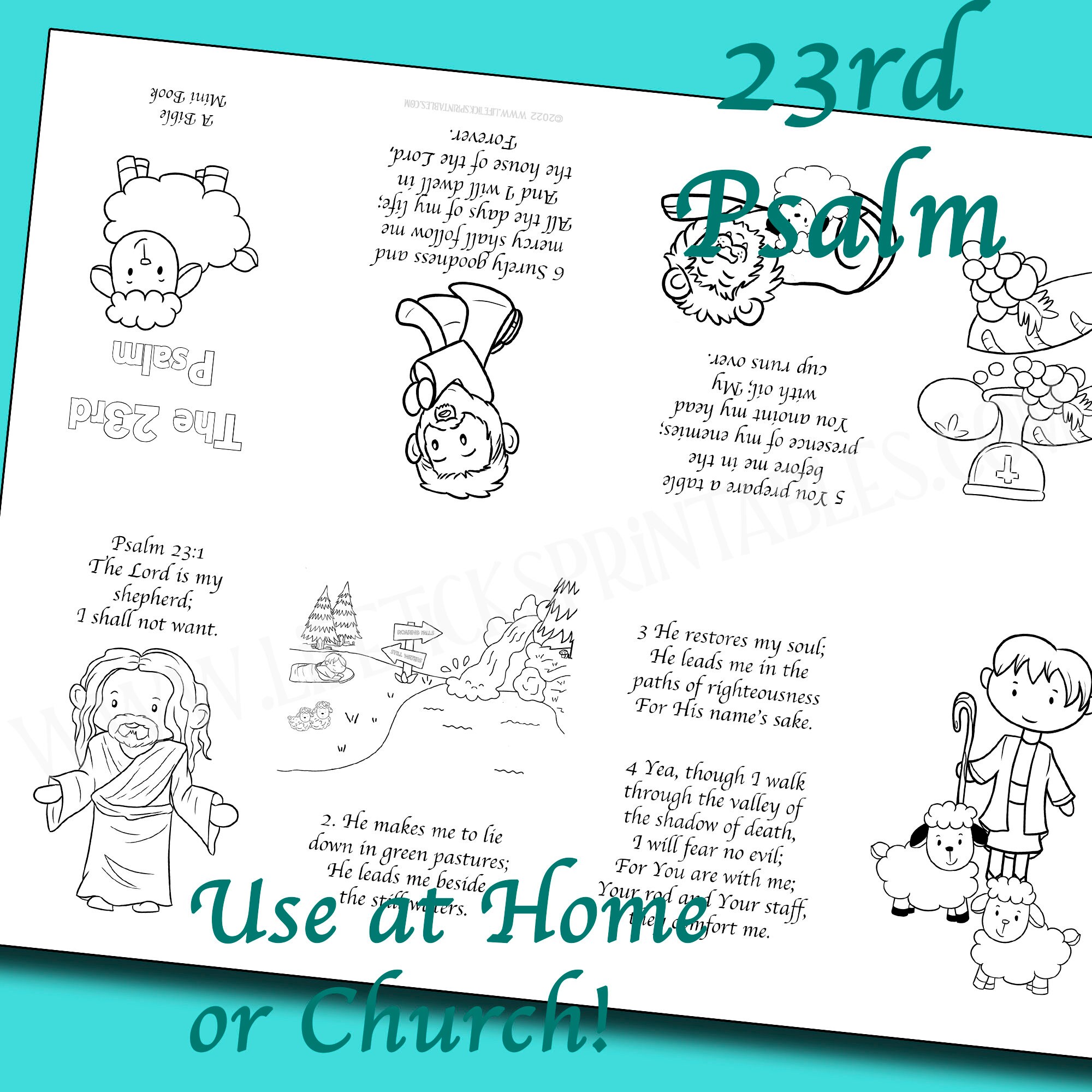 23rd Psalm Mini Coloring Book: Sunday School Activity (PDF Download) - Etsy