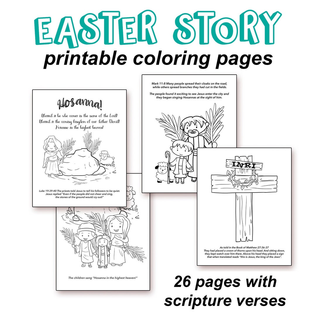 Easter Bible Story Coloring Sheets Palm Sunday, Passover, Easter ...