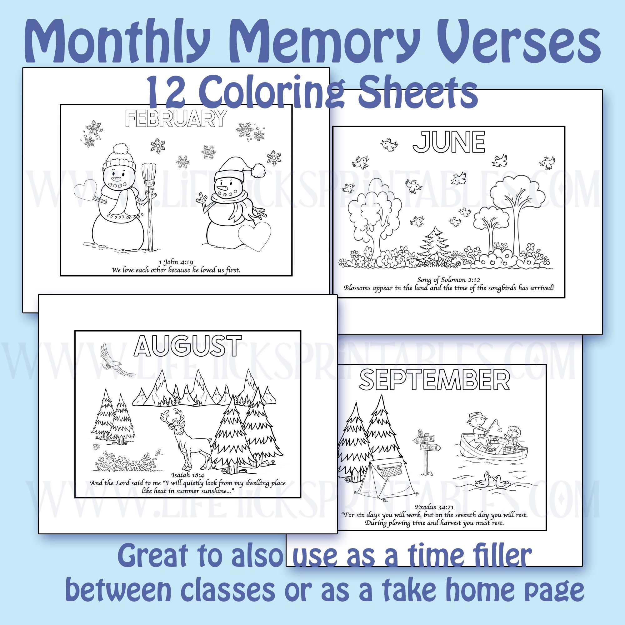 Monthly Memory Verse Coloring Pages | Color the Bible Verse Monthly ...