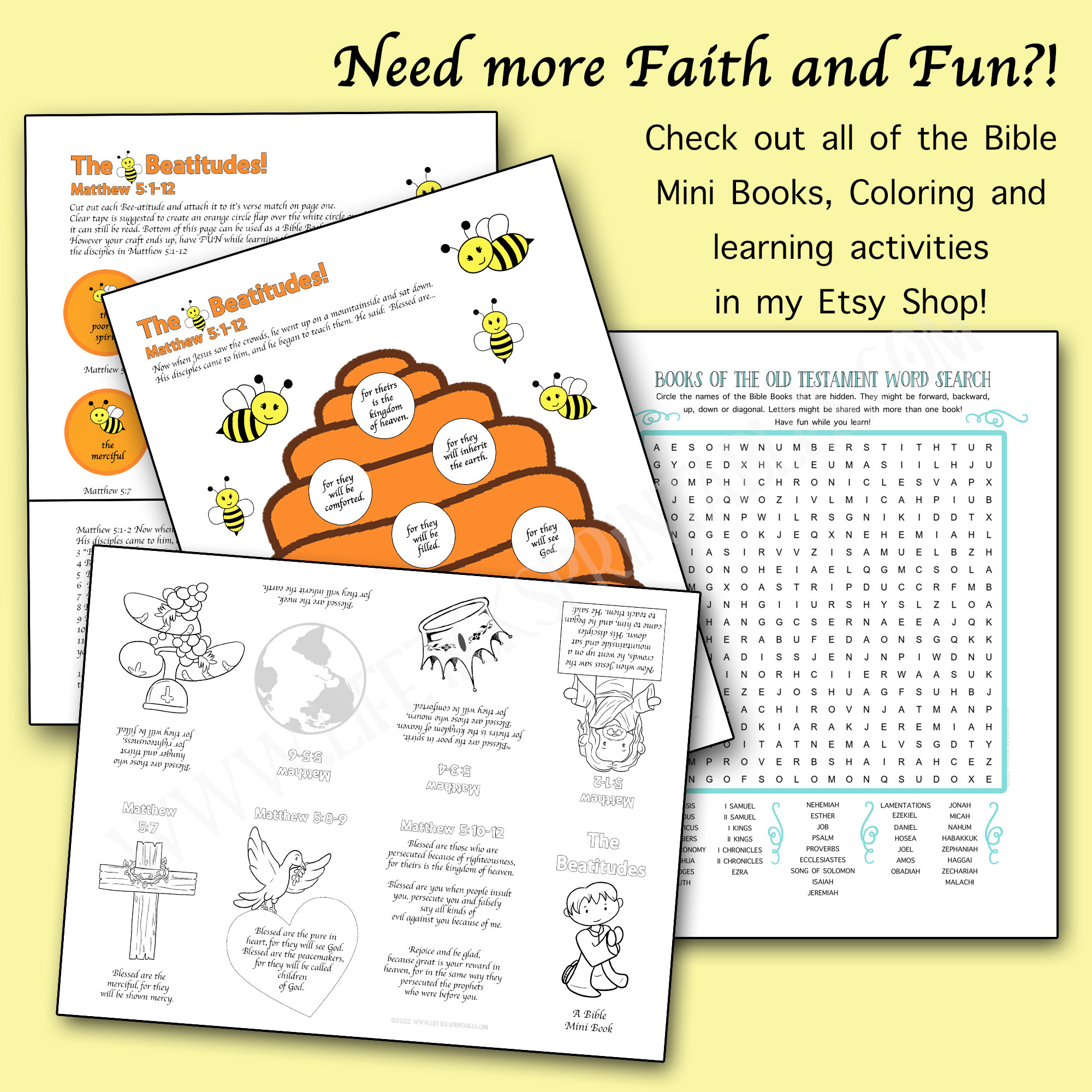 The Beatitudes Bible Craft and Bookmark: Sunday School Activity (PDF ...