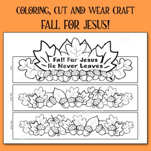 Fall for Jesus Autumn Crown Color Cut and Wear Craft Children's Craft ...