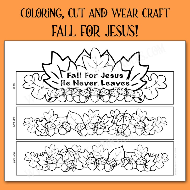 Fall for Jesus Autumn Crown | Color, Cut, Wear Craft | Fall Leaves ...