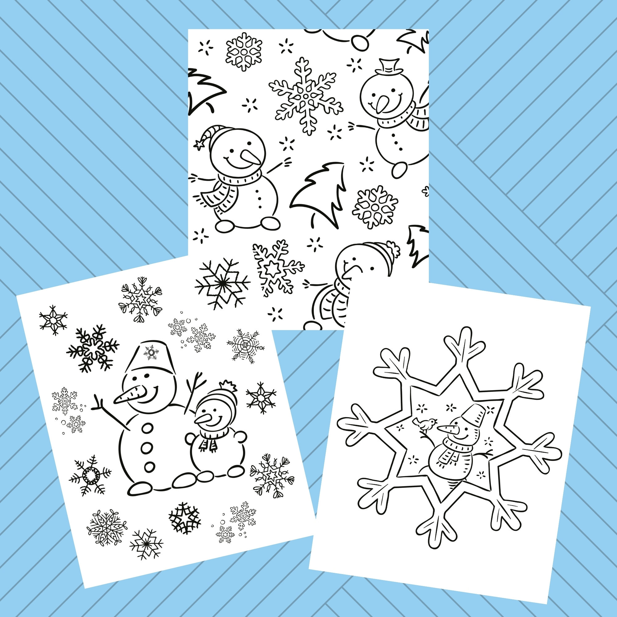 Winter Snow Children's Coloring Pages | Snowman Fun | Sleds and ...