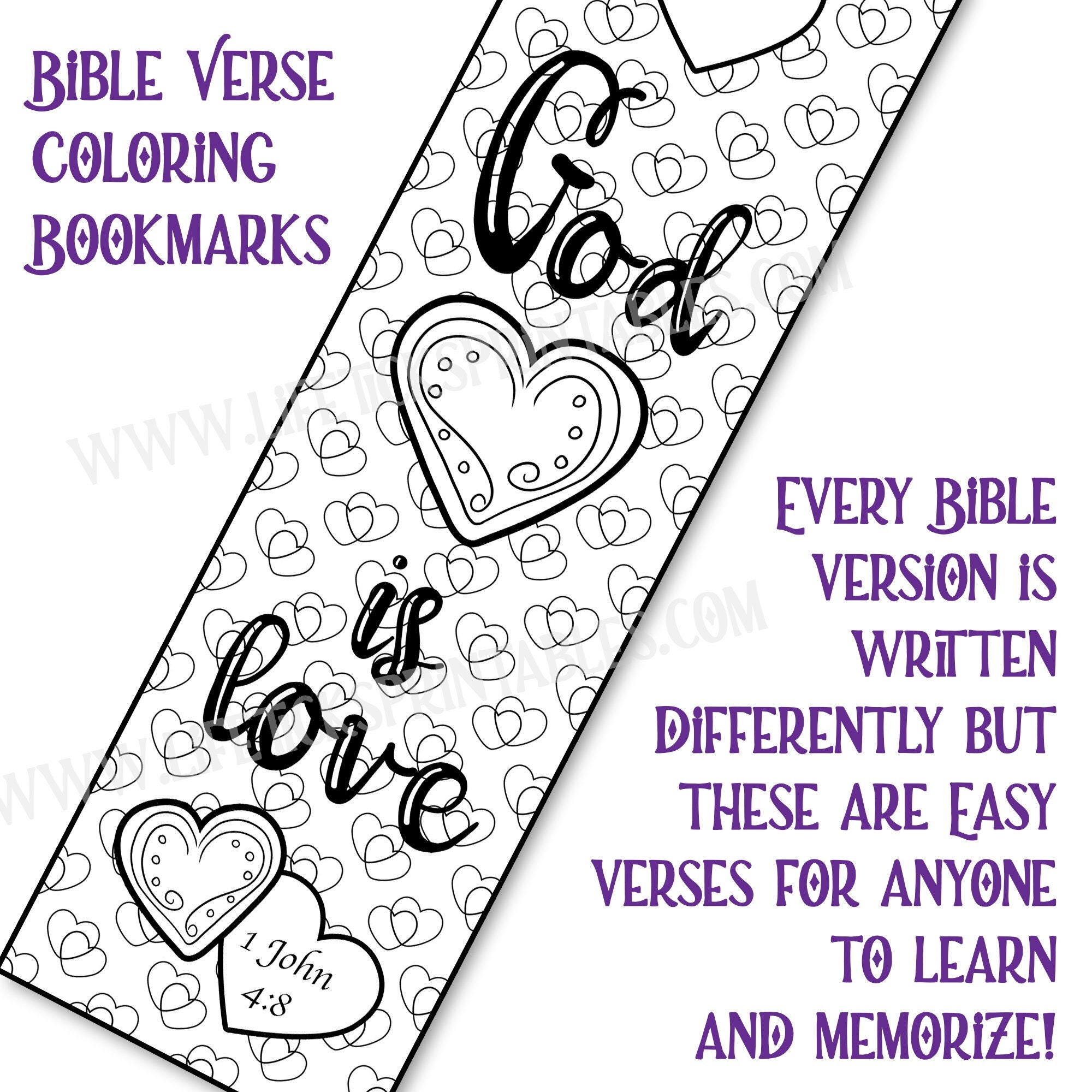 Bible Verse Coloring Bookmarks: Printable VBS Activity (digital ...