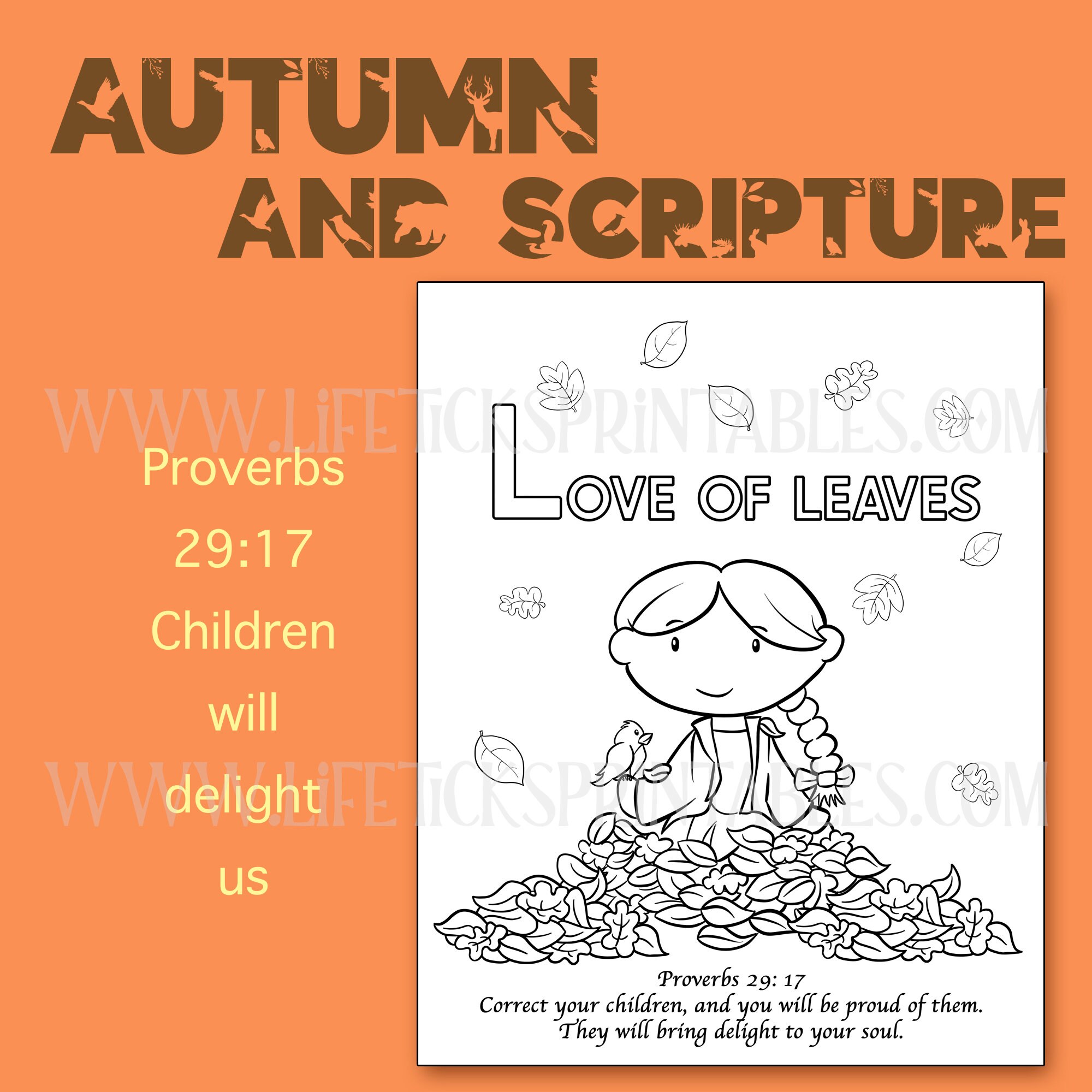 5 Autumn Coloring Pages Coloring Sheets With Bible Memory Verses ...