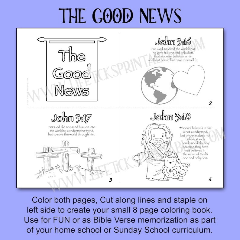 The Good News Small Book Craft | Christian Coloring Activity for Home ...