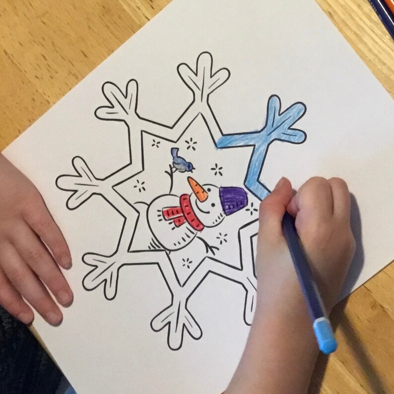 Winter Snow Coloring Pages: Kids' Printable Activity (PDF Download) - Etsy