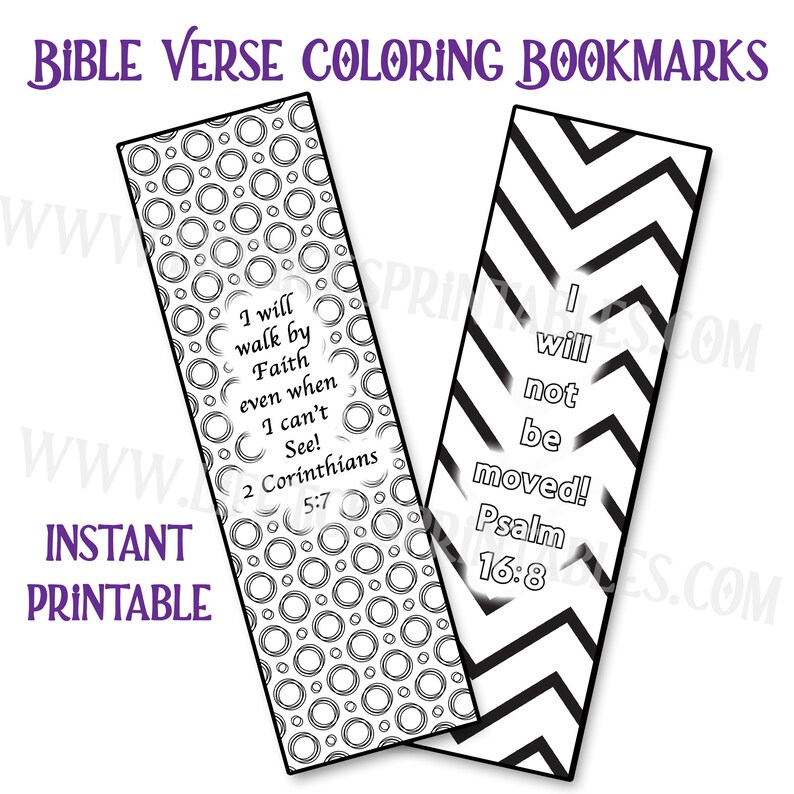 Bible Verse Coloring Bookmarks: Printable VBS Activity (digital ...