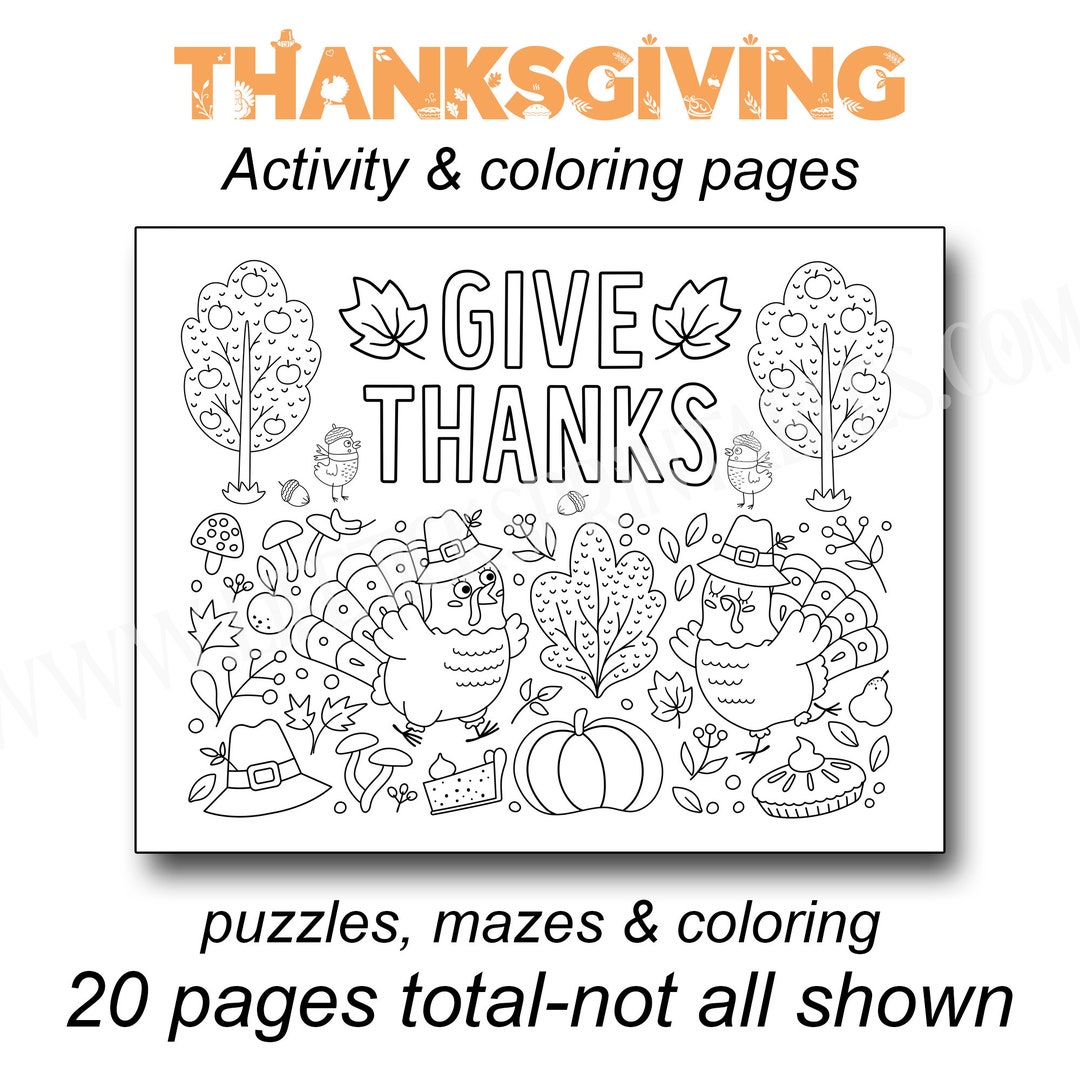 Thanksgiving Activity Coloring Pages | for Children All Ages ...