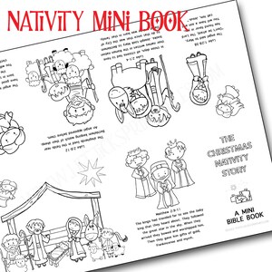 Christmas Nativity Story Mini Coloring Book (PDF Download) - Etsy