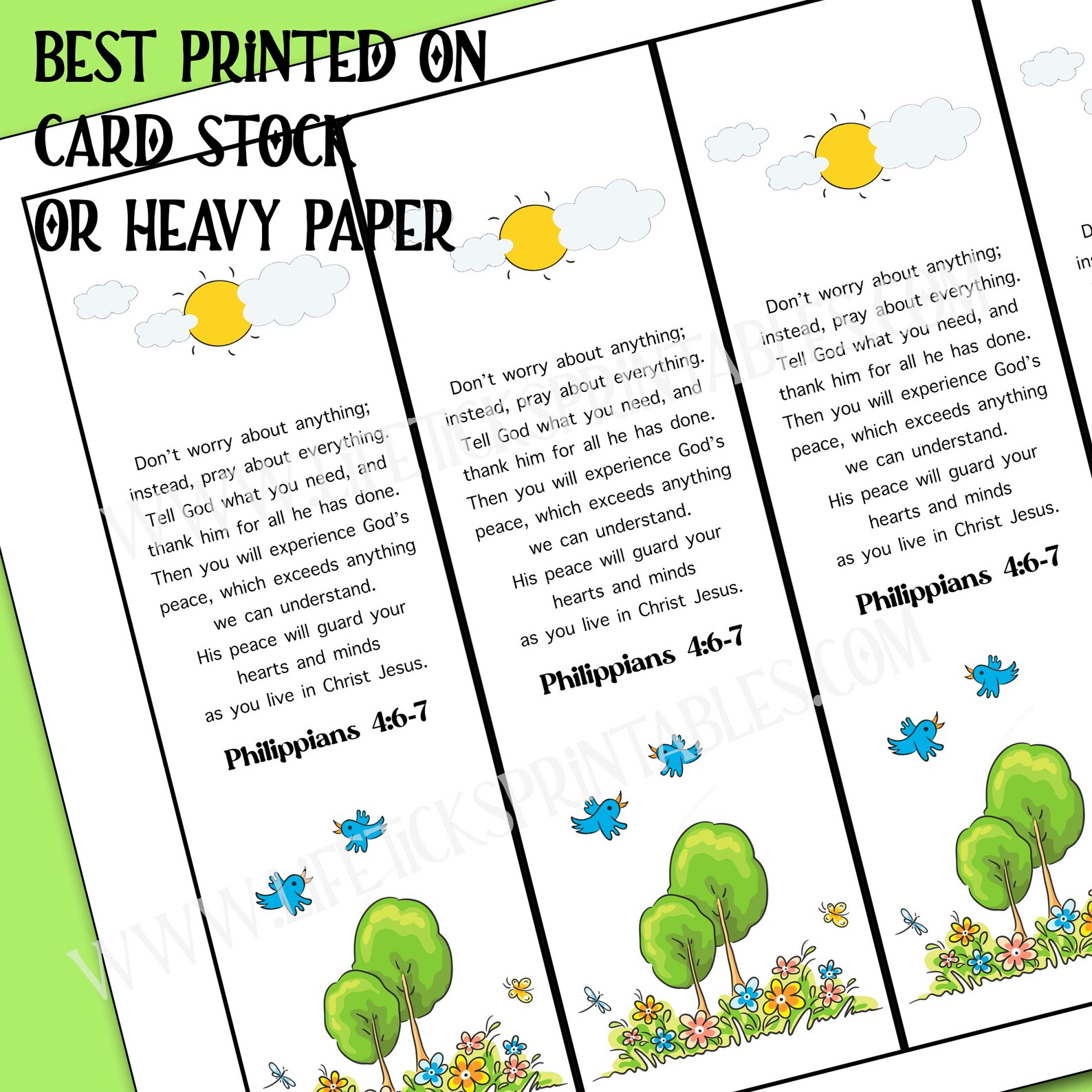 Philippians 4 6-7 Bookmark | Bible Verse Memorization | Home Church ...