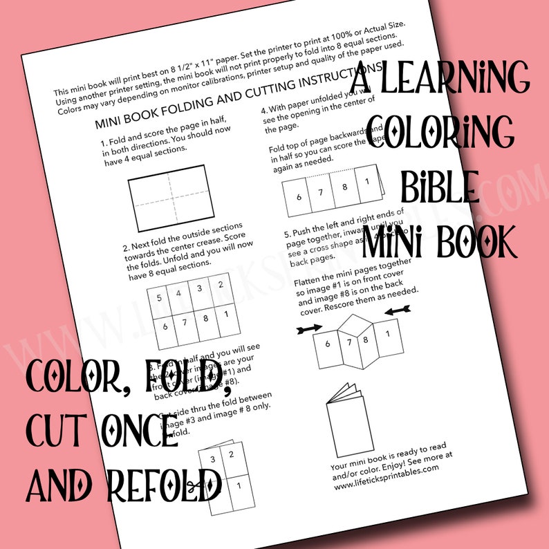 NIV Books of the Bible Mini Coloring Book Mini Zine A Bible Craft for ...
