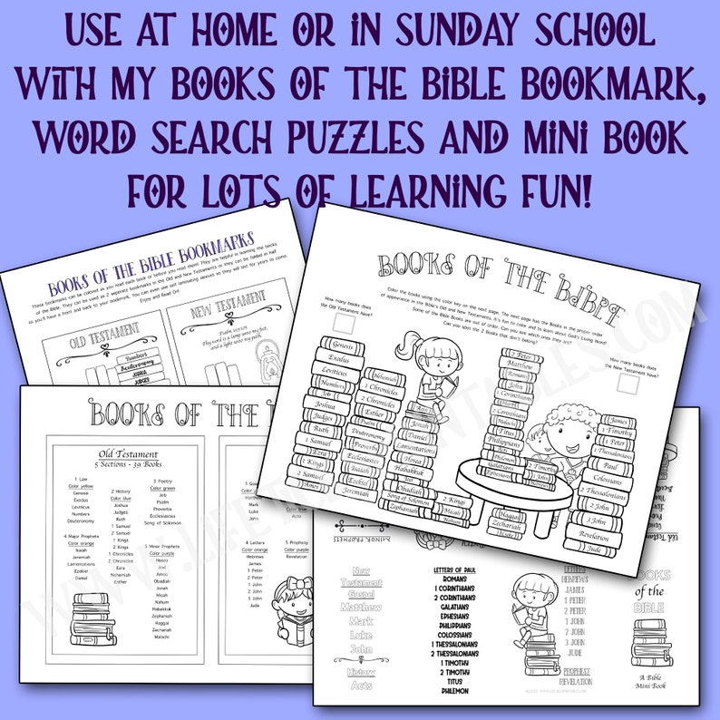 KJV Books of the Bible Coloring Pages: Sunday School Activity (PDF ...