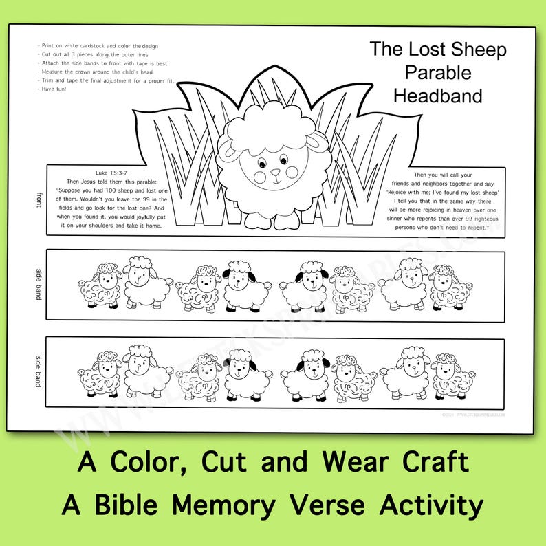 Luke 15:3-7 Jesus and Lost Sheep Parable Coloring Activity | Christian ...