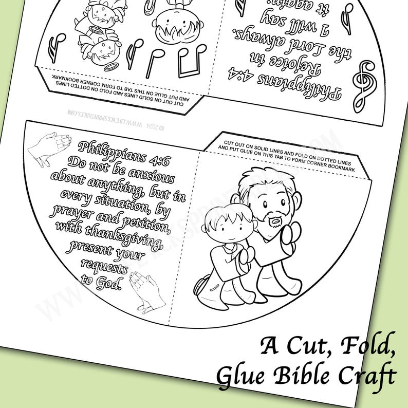 Philippians 4 Coloring Corner Bookmarks: Bible Verse Craft (PDF) - Etsy