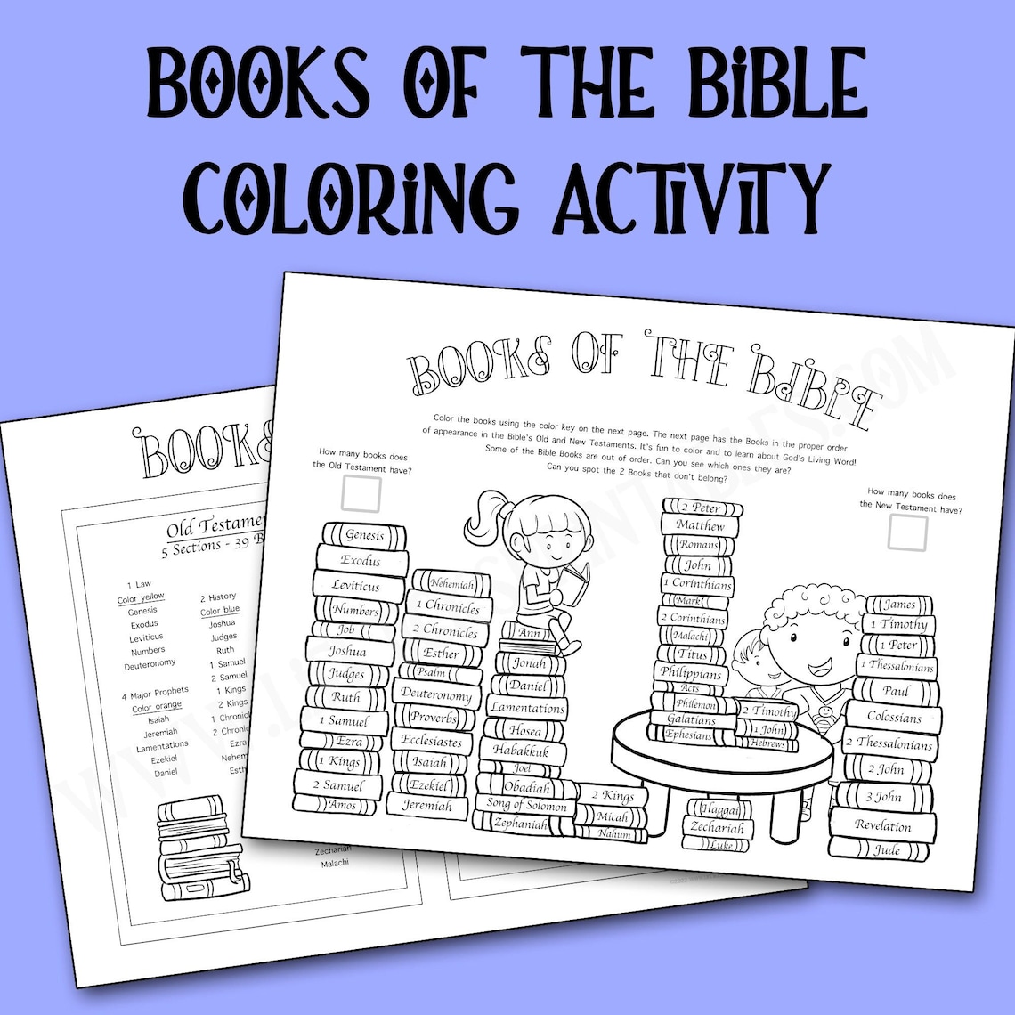 KJV Books of the Bible Coloring Activity Page | A Bible Learning ...