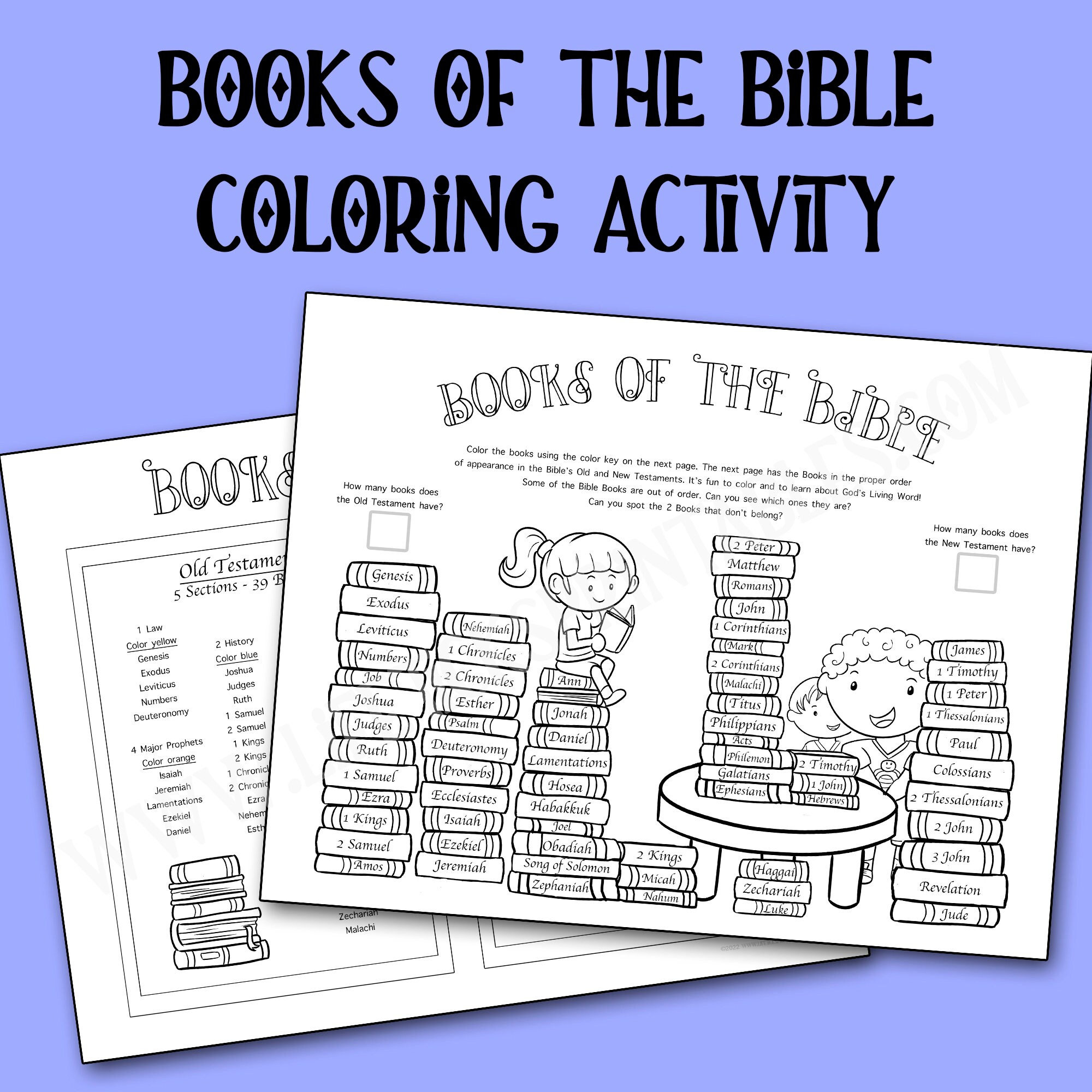 KJV Books of the Bible Coloring Activity Page | A Bible Learning ...