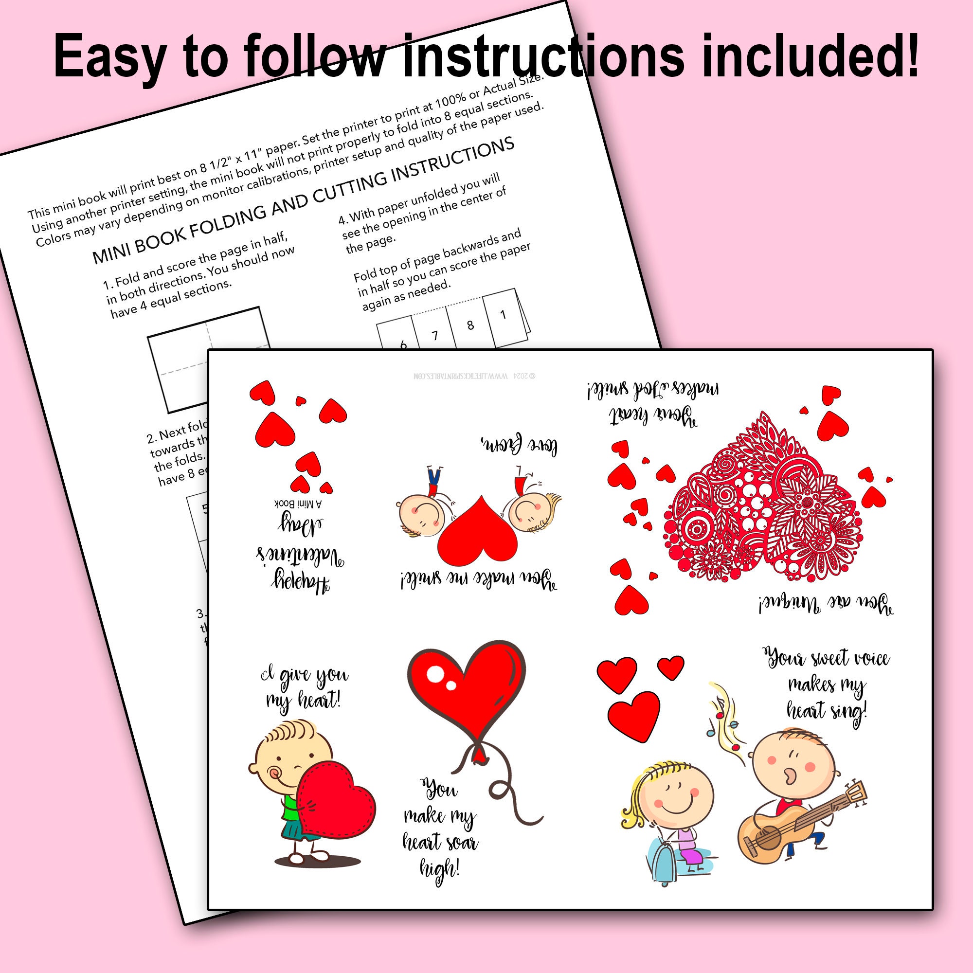 Valentine Mini Zine Mini Book A Colorful, Folding, Cutting Activity A ...