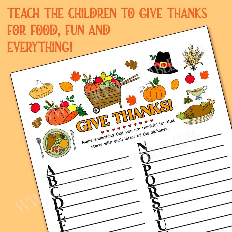 Give Thanks ABC Alphabet Activity Pages | Thanksgiving Word Coloring ...