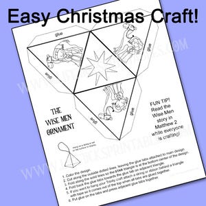 Christmas Wise Men Ornament Craft: Sunday School Coloring Activity (PDF ...