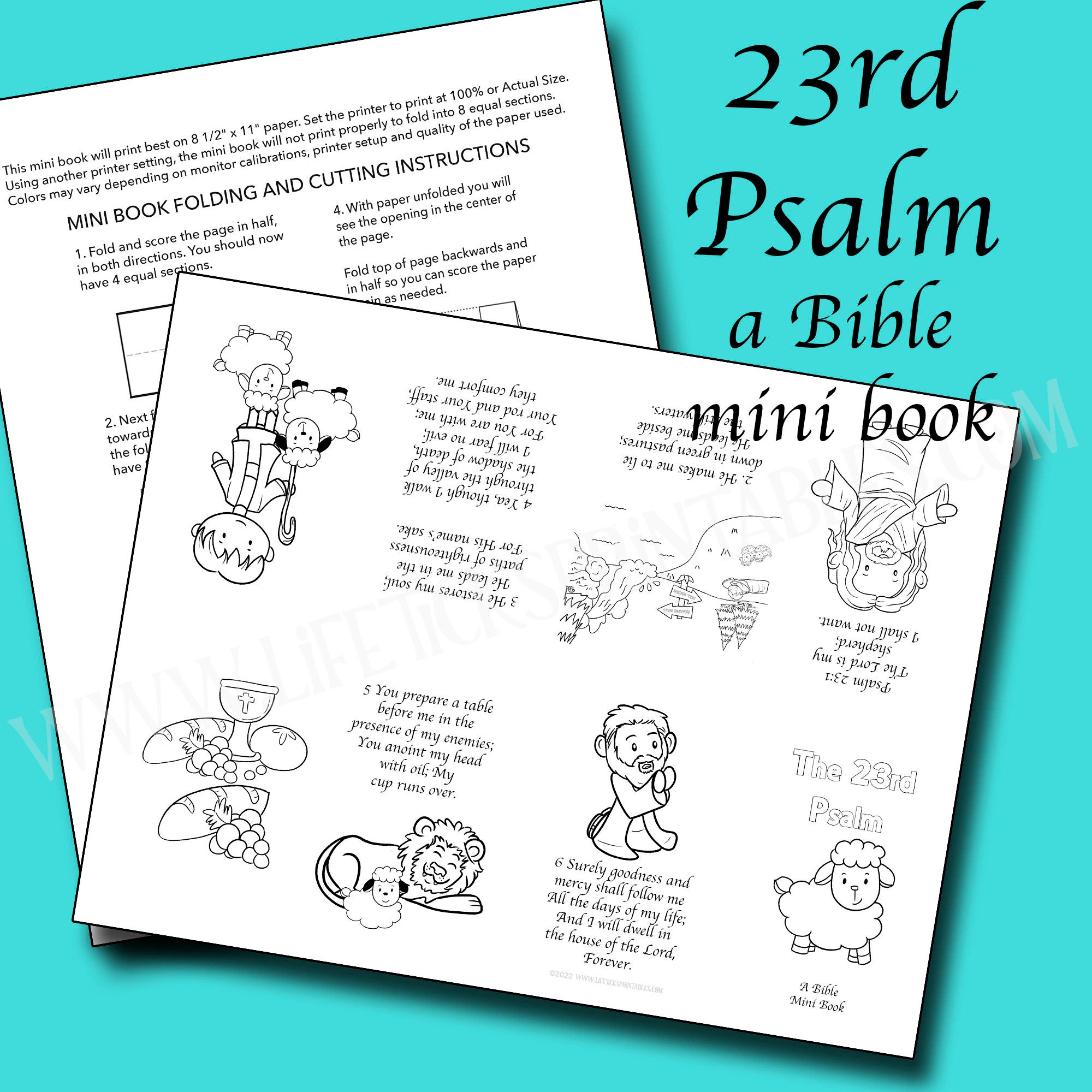 23rd Psalm Mini Coloring Book: Sunday School Activity (PDF Download) - Etsy
